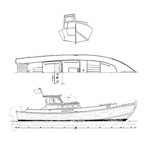 30' Fast Vee Bottomed Outboard Launch – Mystic Seaport Collection Store